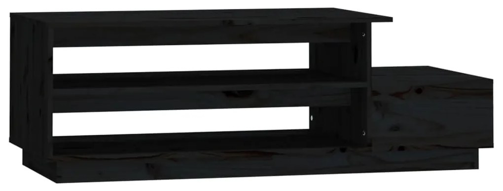 Konferenční stolek černý 120x50x40,5 cm masivní borové dřevo - Default Title