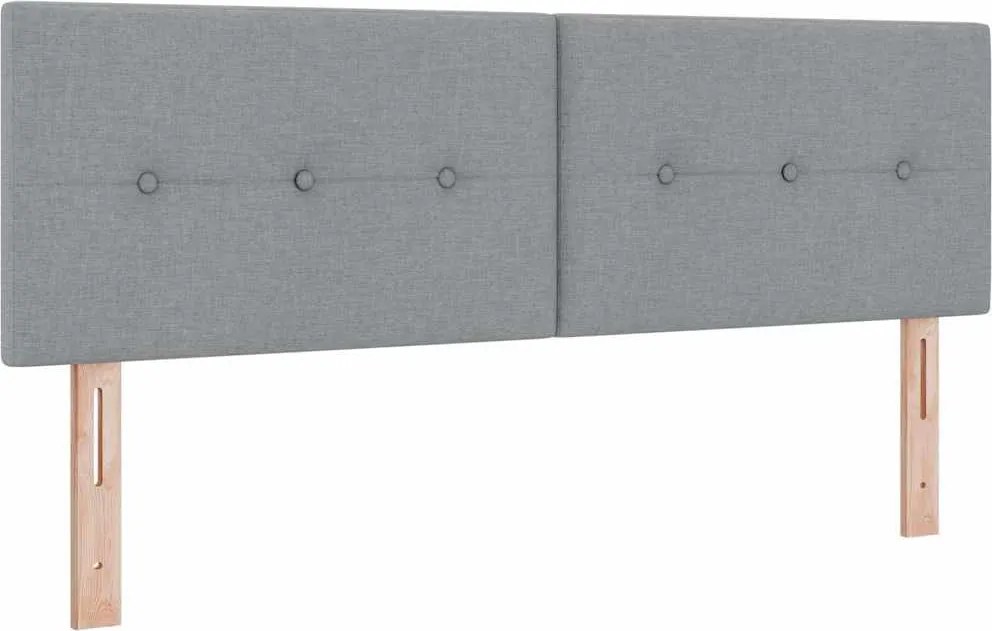 Postel s boxspringem s čelo Světle šedá 160 x 200 cm textil 3340031