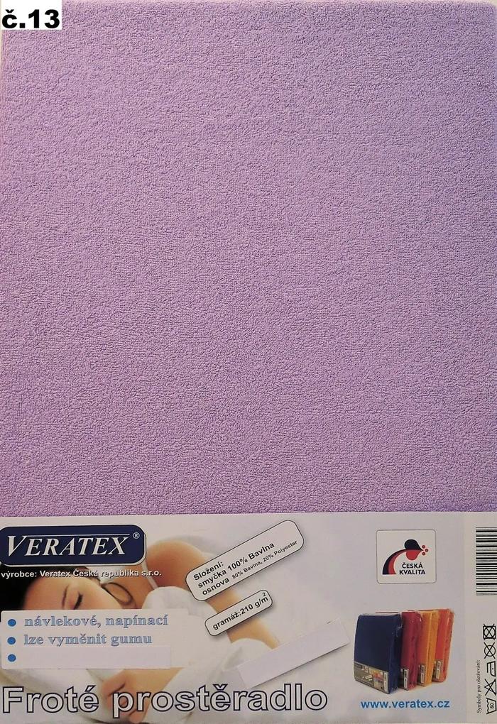 Veratex Froté prostěradlo 90 x 220 /16 cm (č.13-fialková)  Froté