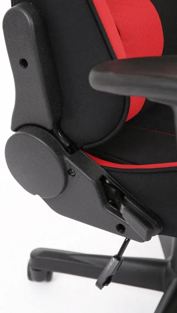 Herní židle CAYMAN – plast, látka, černá / červená