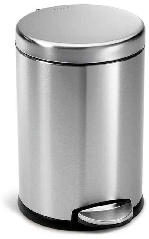 Pedálový odpadkový koš simplehuman – 4,5 l, kulatý, matná ocel, fpp