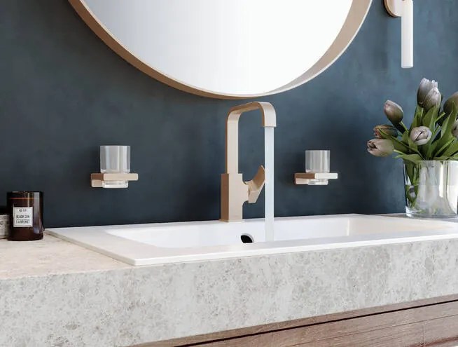 Hansgrohe Metropol, umyvadlová baterie 230 s výpustí Push-Open, kartáčovaný bronz, 32511140
