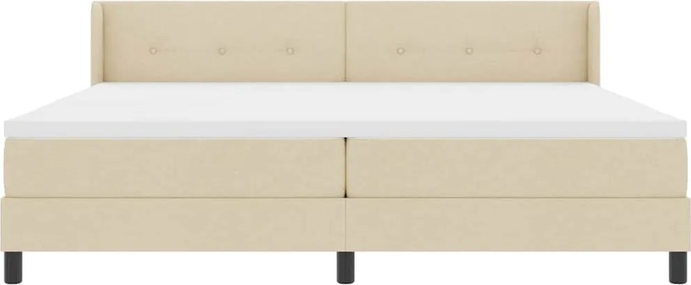 Postel s boxspringem s čelo Krémová 200 x 200 cm textil 3341130