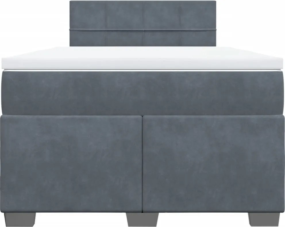 Box spring postel s matrací tmavě šedá 120 x 200 cm samet 3286283