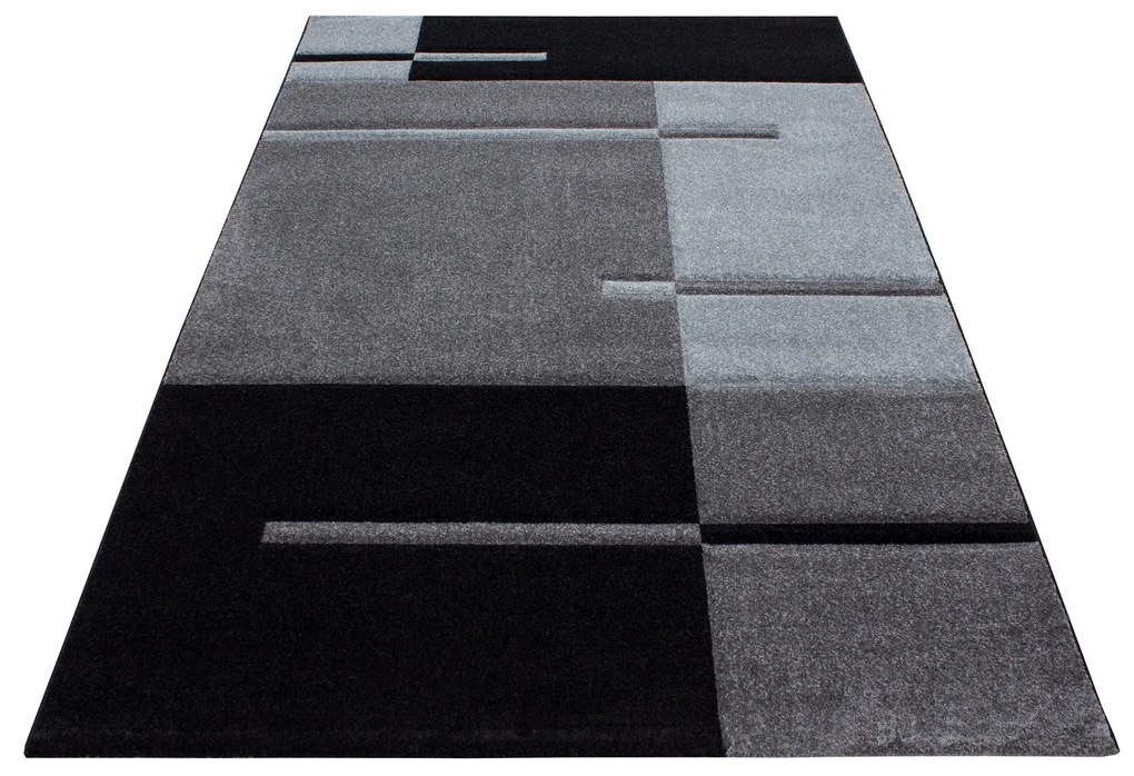 Ayyildiz, Kusový koberec Hawaii 1310 grey, 80x150, černá, kancelář