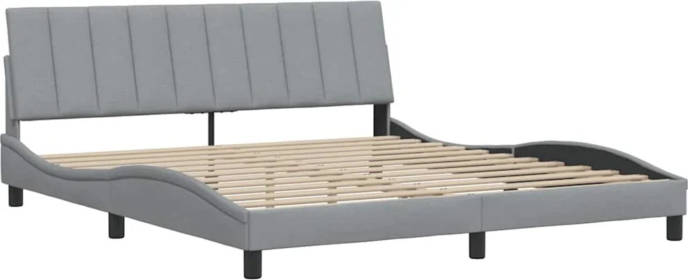 Rám postele bez matrace Hanko světle šedý 180 x 200 cm textil 3310405