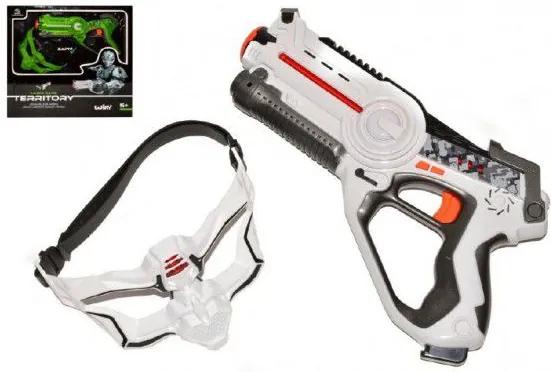 Teddies 49365 Territory laser game single set (1 pistole, 1 maska) plast na baterie asst 2 barvy v krabici 40x38cm