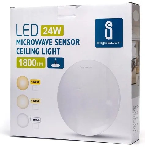 Aigostar - LED Stropní svítidlo se senzorem LED/24W/230V 3000K
