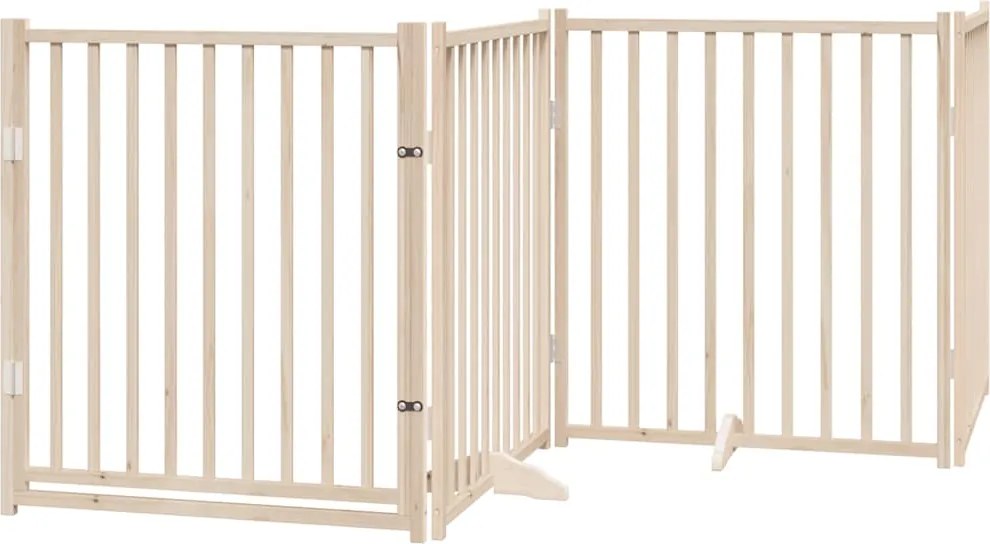 Zábrana pro psy s dvířky skládací 8 panelů 640 cm topol 3155726