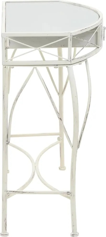 Odkládací stolek ve francouzském stylu kovový 82x39x76 cm bílý 245935