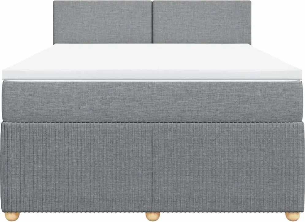 Box spring postel s matrací světle šedá 160 x 200 cm textil 3289800