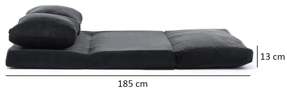 Hanah Home Futonová rozkládací pohovka TAIDA černá 859FTN1265