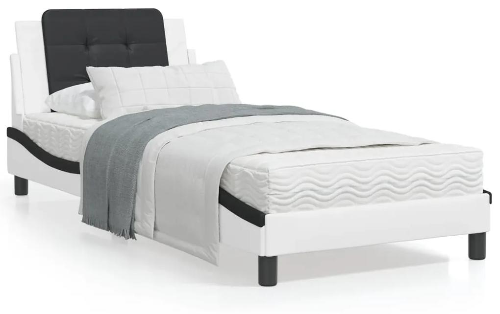 Rám postele s LED osvětlením bílý a černý 80x200 cm umělá kůže,  3214074