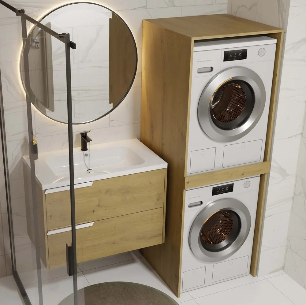 Skříňka na pračku a sušičku POLA TWIN dub artisan