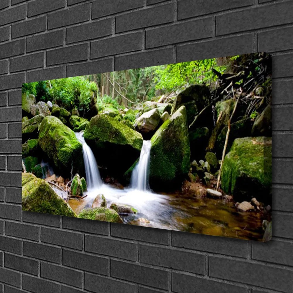 Obraz na plátně Vodopád Skály Příroda 120x60 cm