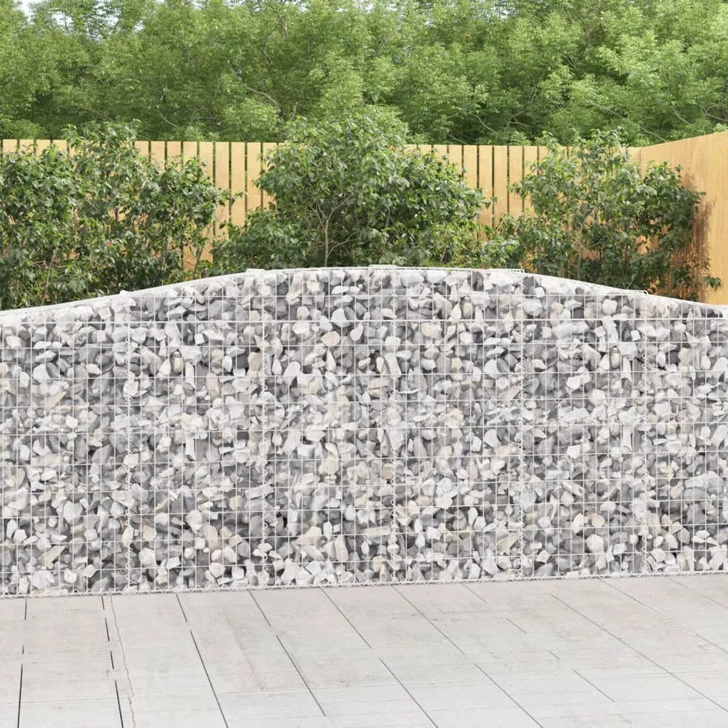 Klenuté gabionové koše 15ks 400x50x100/120cm pozinkované železo 3145965