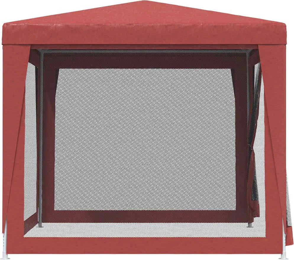 Party stan se 4 síťovanými bočnicemi červený 2,5 x 2,5 m HDPE 319225