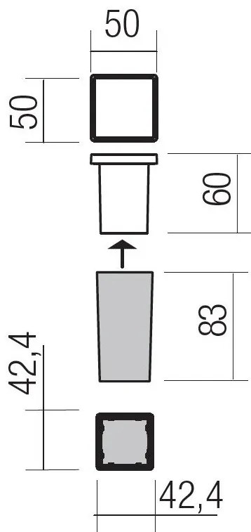 Redo group Redo Xpi, venkovní zápustné orientační svítidlo LED 2,3W 3000K, černá, 5x5cm, IP54