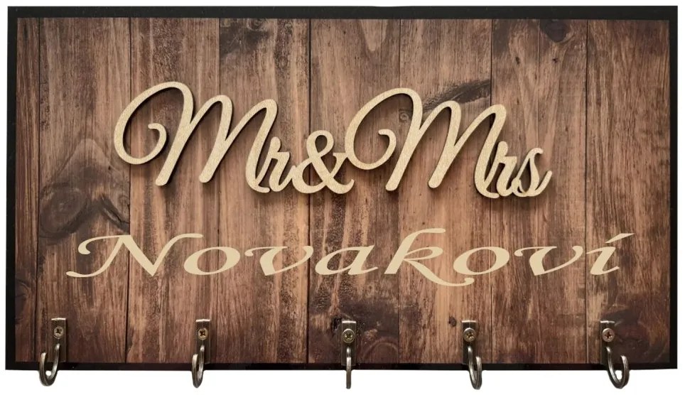 Věšák na klíče Mr & Mrs čislo: 2
