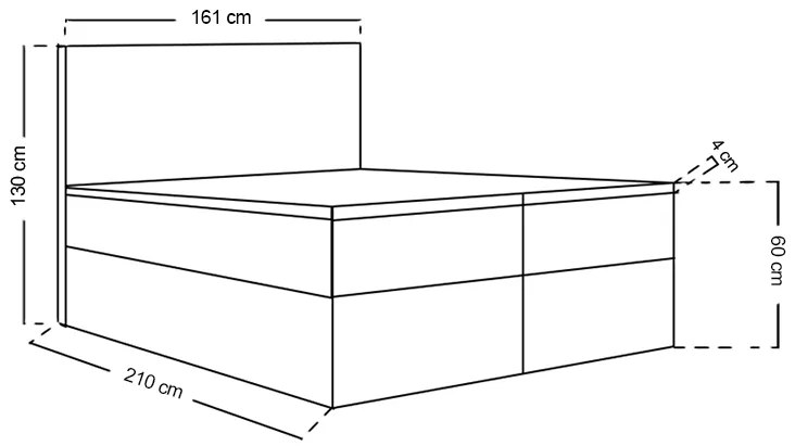 Eka Kontinentální čalouněná postel Lory - Eko-kůže (160x200 cm) Barva látky Eko-kůže: Bílá (17)