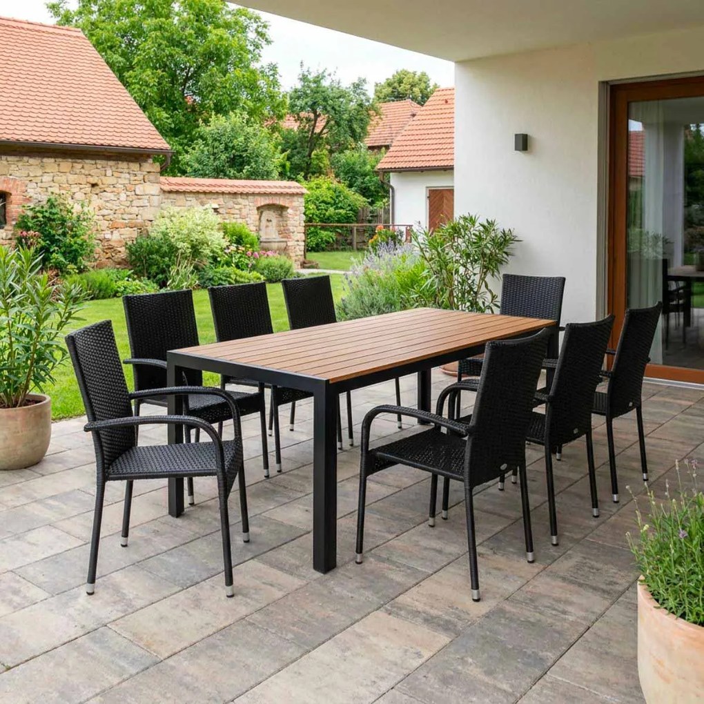 Vikio Zahradní set 190x90 pro 8 osob přírodní DT278-190P2