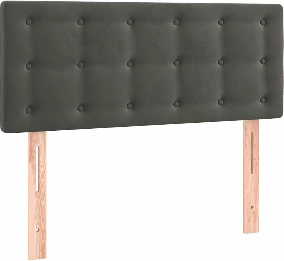 Čelo postele s LED tmavě šedé 90x5x78/88 cm samet 3122083
