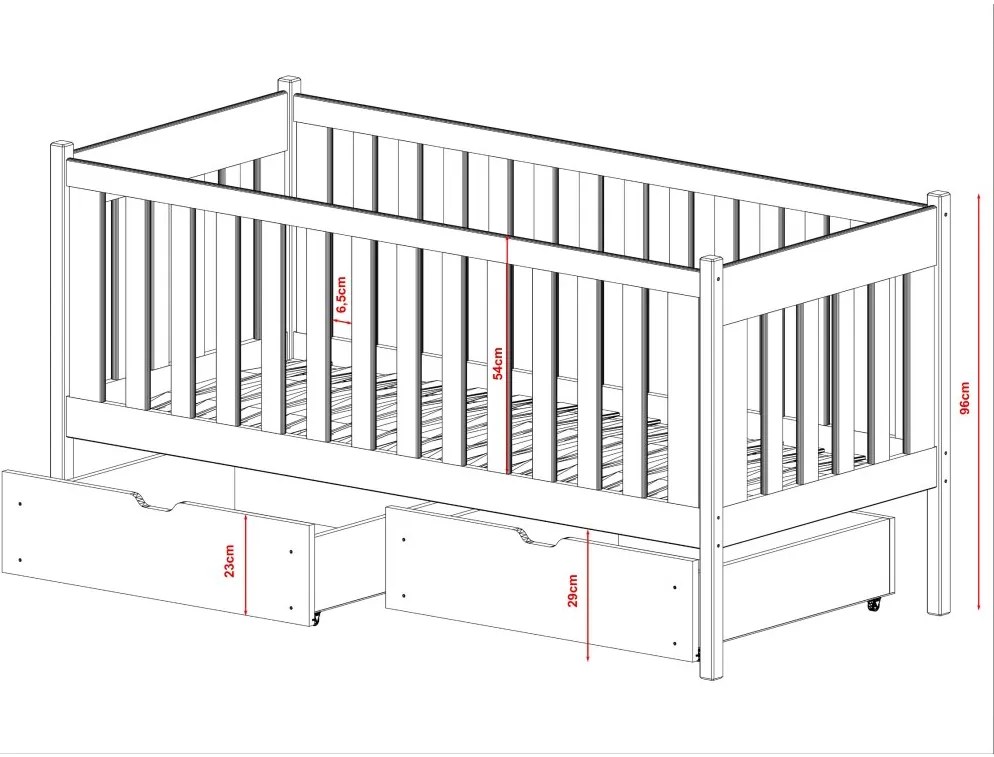 Legno Dětská postel Alice šedá Rozměr (cm): 80x200