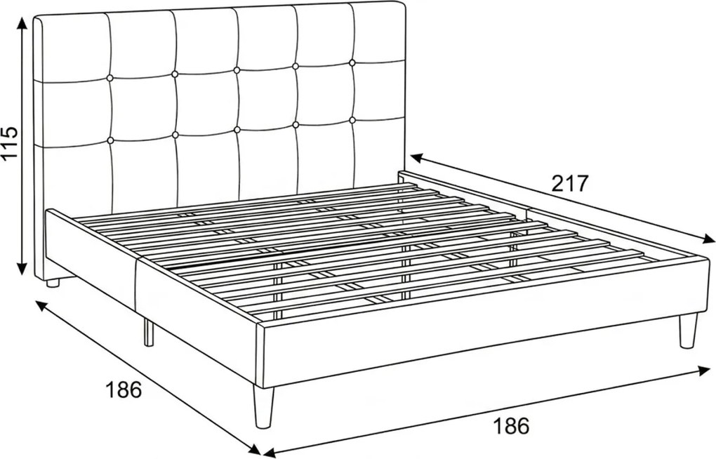 Autronic Čalouněná dvoulůžková postel BED-M180 Barva potahu: Tmavě šedá