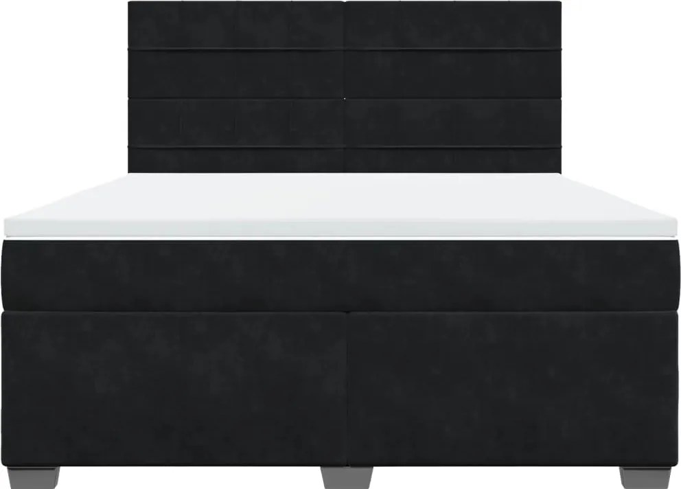Box spring postel s matrací černá 180x200 cm samet 3293280