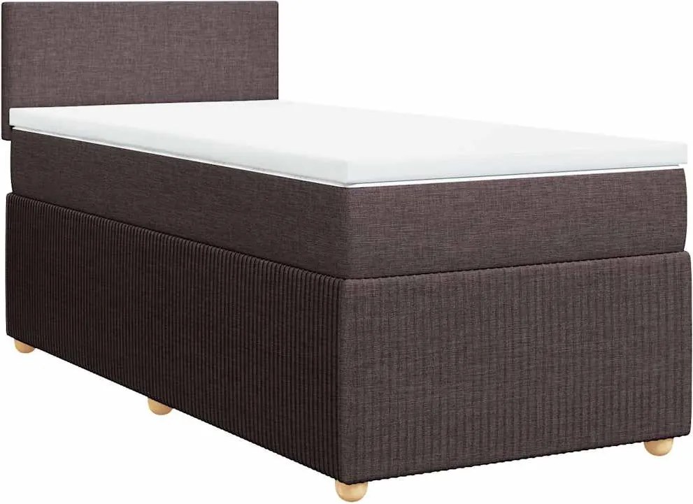 Box spring postel s matrací tmavě hnědá 90x200 cm textil 3289635
