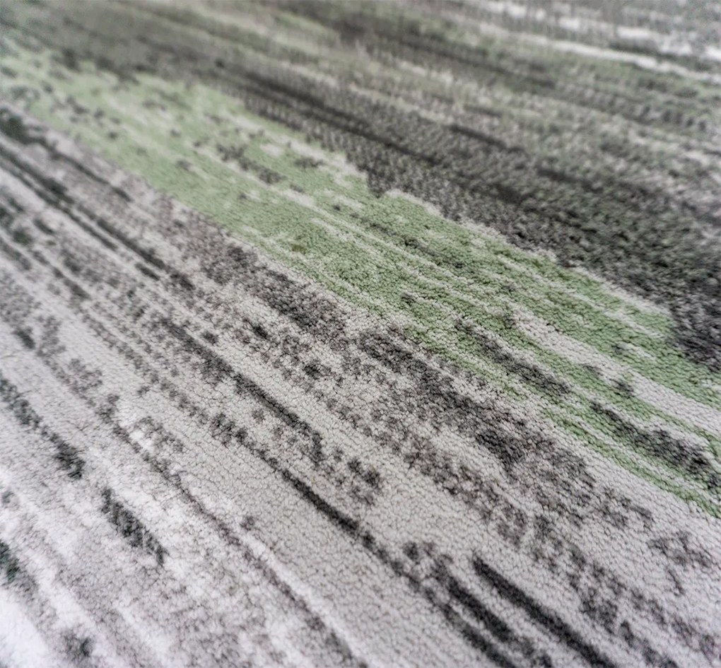 BE Koberec Accra 6505 Grey Green - zelený obdélníkový Rozměr: 60x100 cm