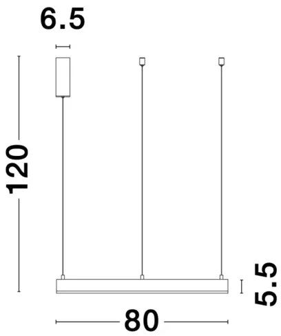 LED lustr Motif 80 černé stmívatelné