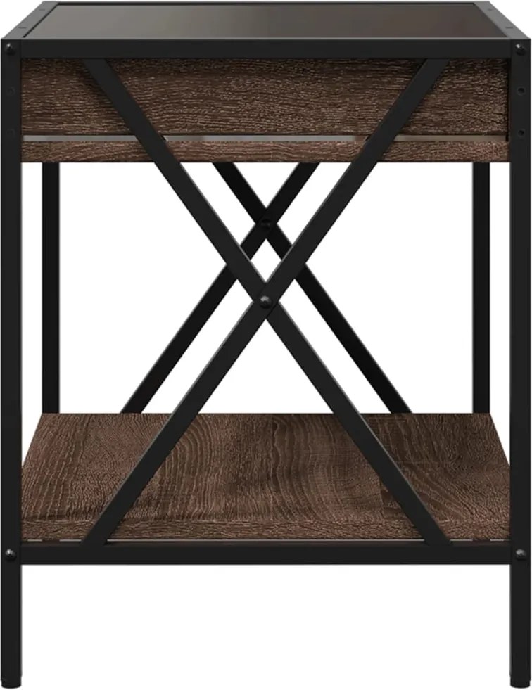 Noční stolek s Infinity LED hnědý dub 40 x 40 x 49 cm 3284100
