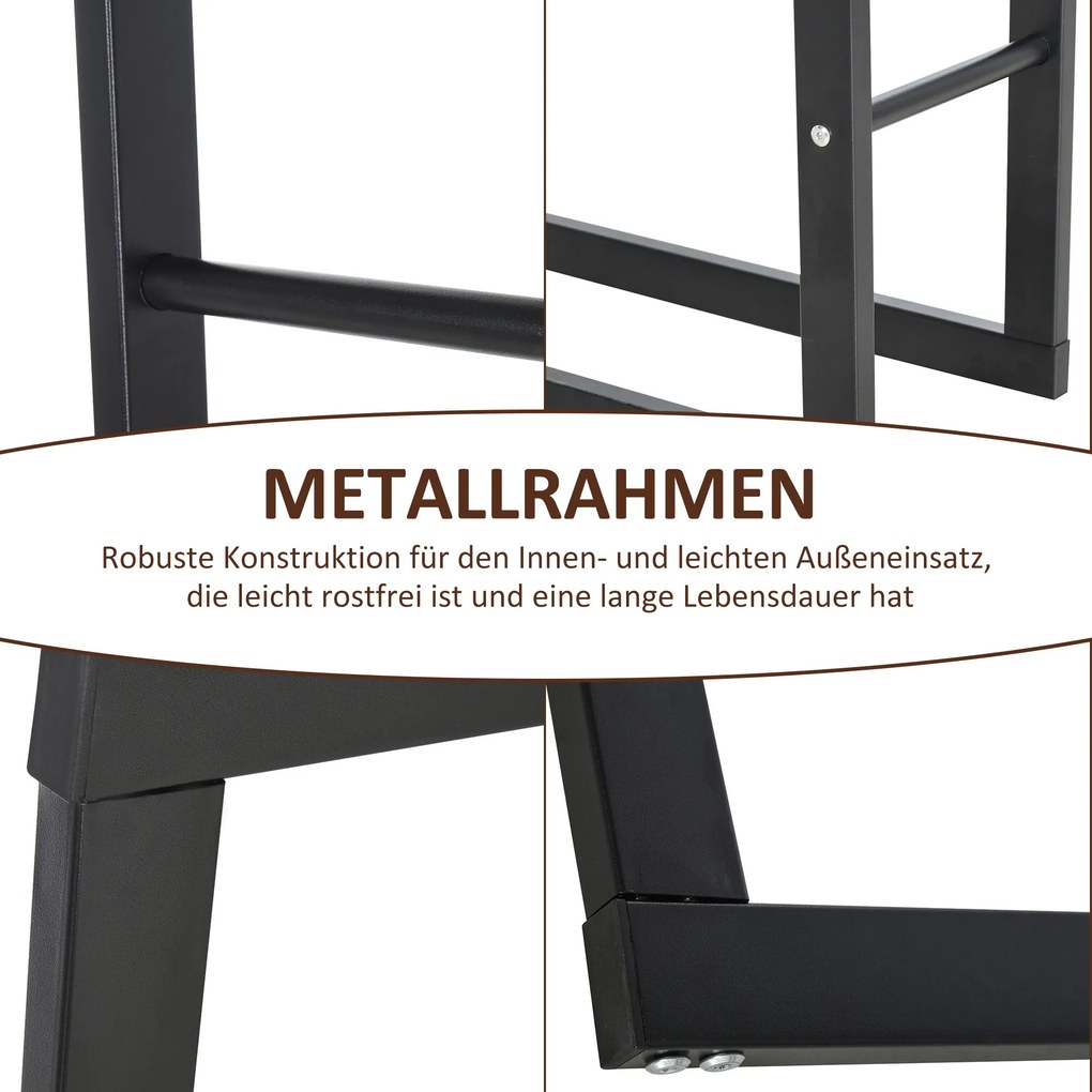 HOMCOM Držák na dřevo Metal 40 x 25 x 150 cm Úložná pomůcka na dřevo Ocelový rám až do 100 kg Přístřešek na dřevo Venku Dřevěný rack pro zahradu a te…