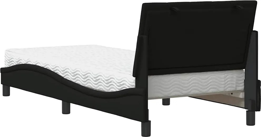 Postel s matrací Hanko černá 90 x 190 cm textil 3310498