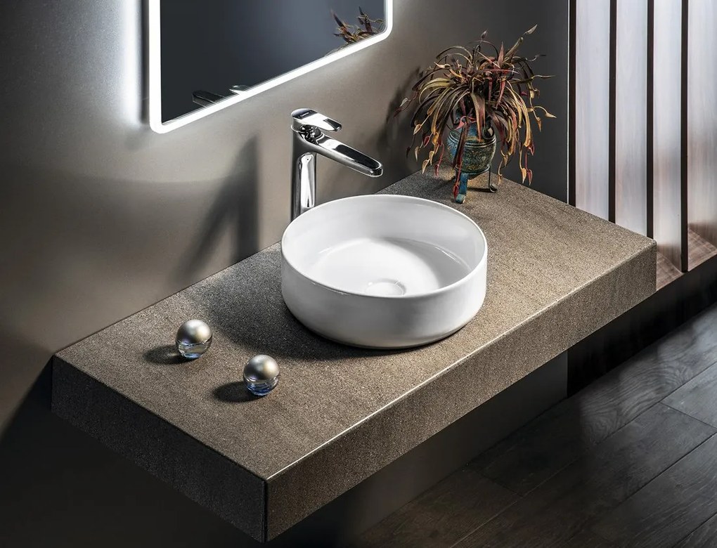 Isvea Isvea, INFINITY OVAL keramické umyvadlo na desku, 55x36cm, taupe, 10NF65055-2H