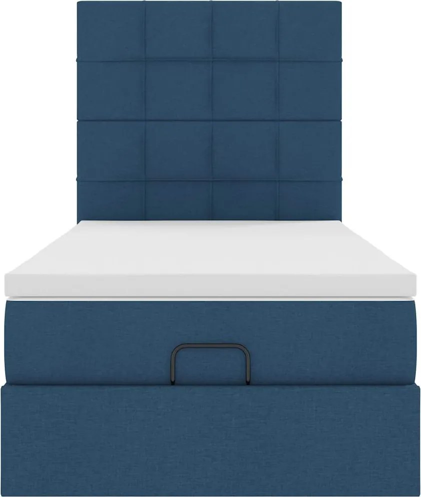 Osmanský rám postele s matrací modrá 90x190cm textil 3313125