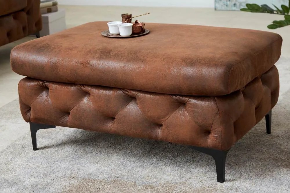Designová taburetka Rococo antik hnědá - skladem