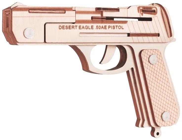 Woodcraft Dřevěné 3D puzzle Pistole Desert Eagle