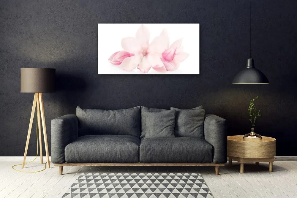 Obraz na skle Květiny Plátky Rostlina Příroda 125x50 cm