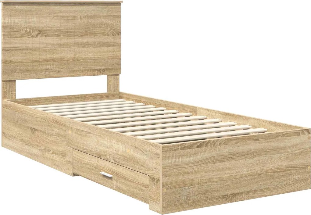 Rám postele se zásuvkou Sonoma dub 90 x 190 cm Kompozitní dřevo 3411361