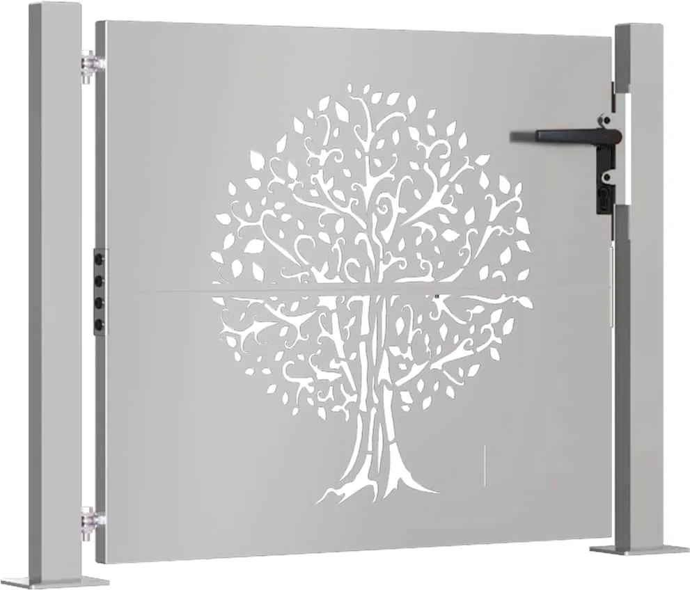 Zahradní branka 100 x 75 cm z cortenové oceli, design stromu 153214
