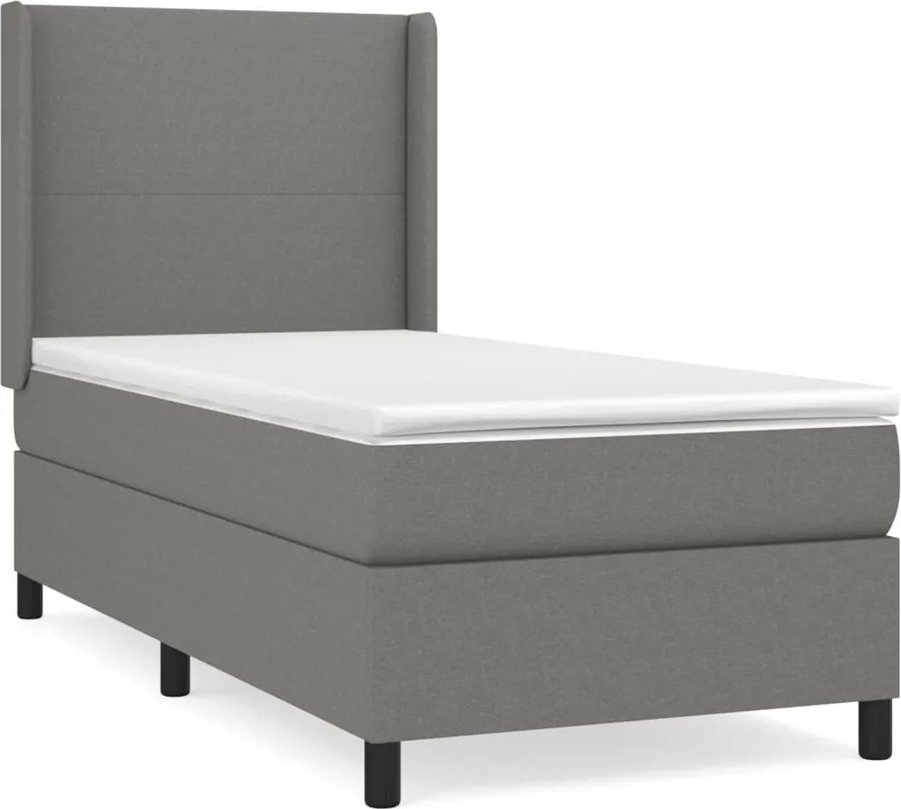 Box spring postel s matrací tmavě šedá 90x200 cm textil 3131242