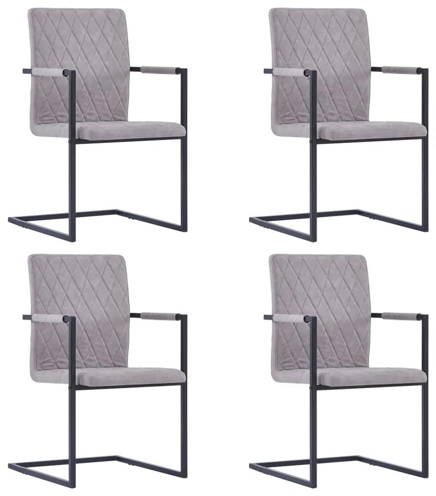 278638 vidaXL Konzolové jídelní židle 4 ks světle šedé umělá kůže