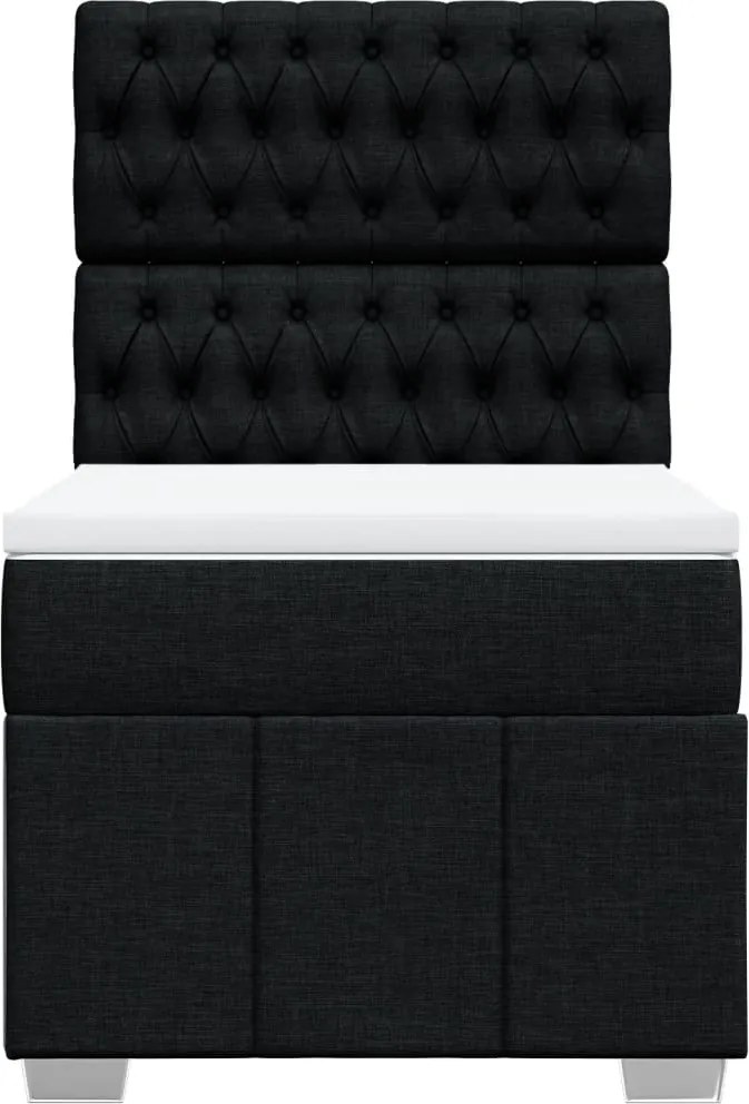 Box spring postel s matrací černá 90x200 cm textil 3291560
