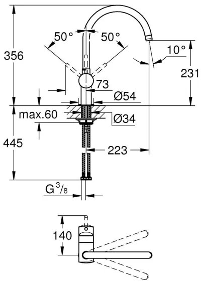 GROHE 32917GN0 - Dřezová baterie A zlatá