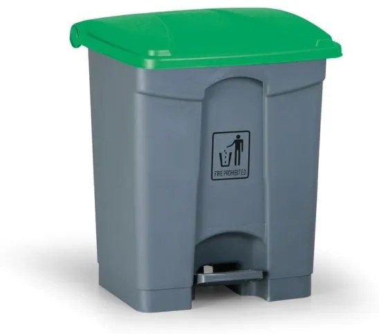 Nášlapný víceúčelový koš na odpadky 45 litrů, 390 x 360 x 590 mm, zelená