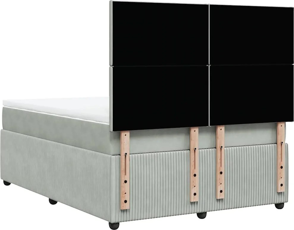 Box spring postel s matrací světle šedá 140x190 cm samet 3292328