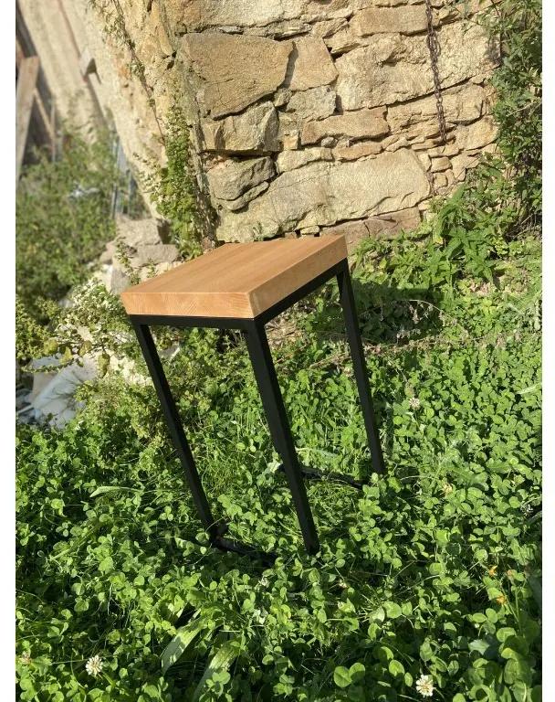 Wudboys Odkládací stolek - THICK No.1 Barva kovu: Bílá., Dřevo..: Dub, moderní skandinávský styl