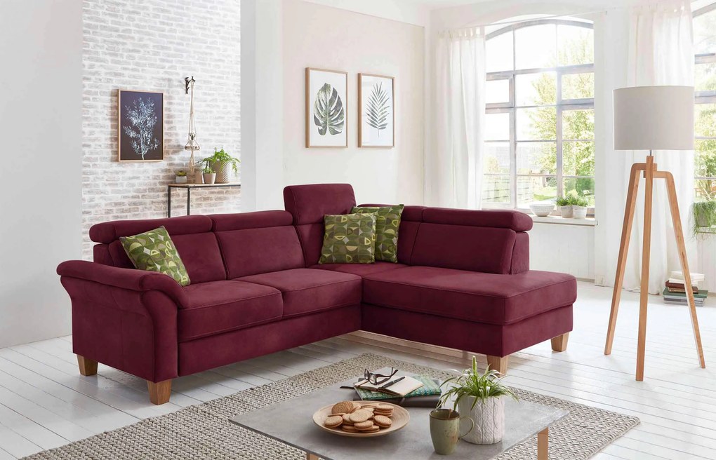 XXXLutz ROHOVÁ SEDAČKA, textil, bordeaux Sit & More - Sedací soupravy - 000144005205